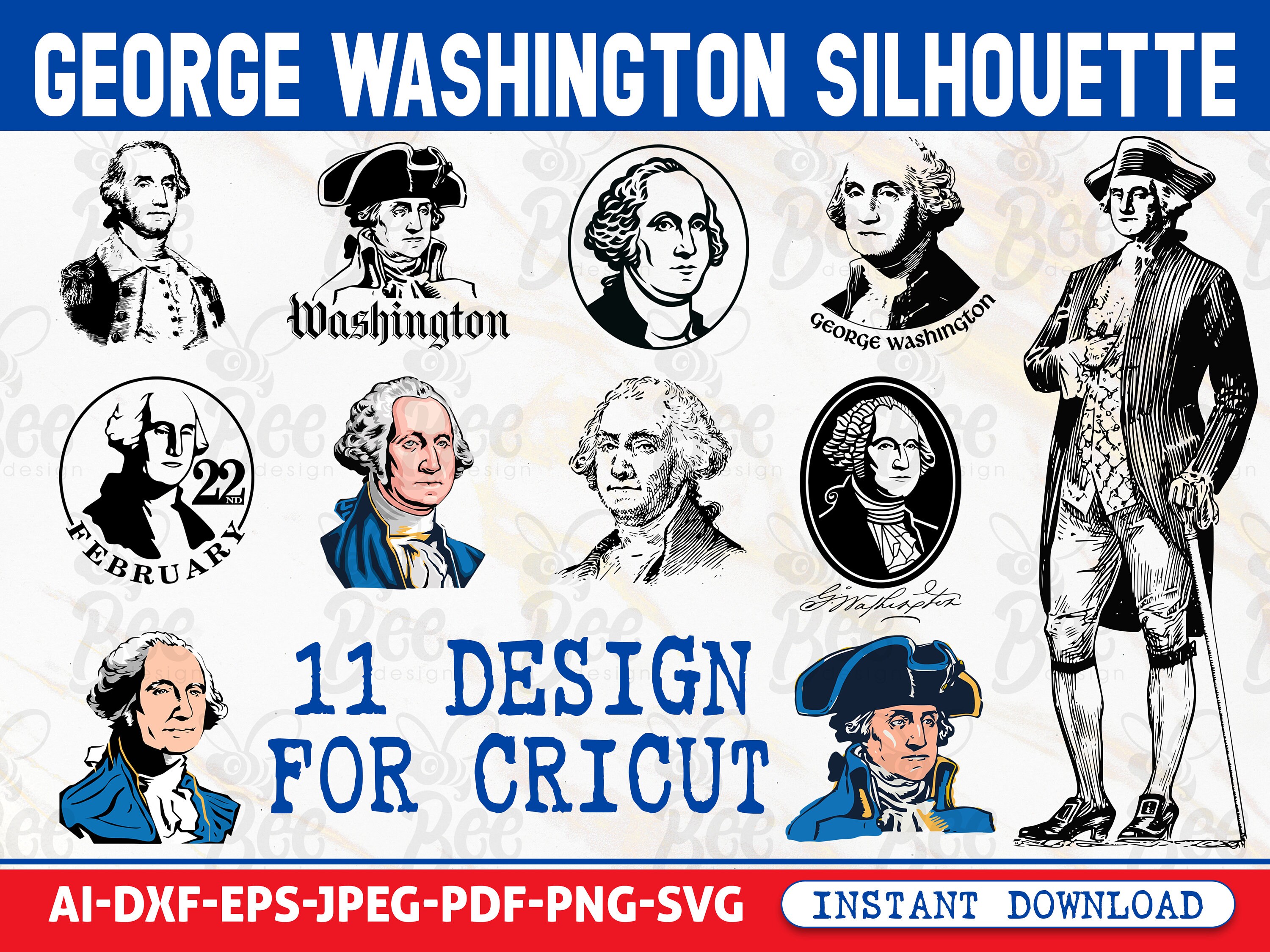 George Washington Dxf US President SVG Fourth of July SVG Patriotic ...