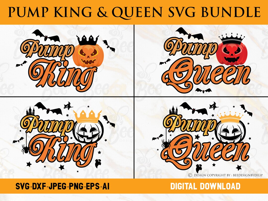 Pump King Pump Queen Halloween Pompoen Paar Matching - Etsy België