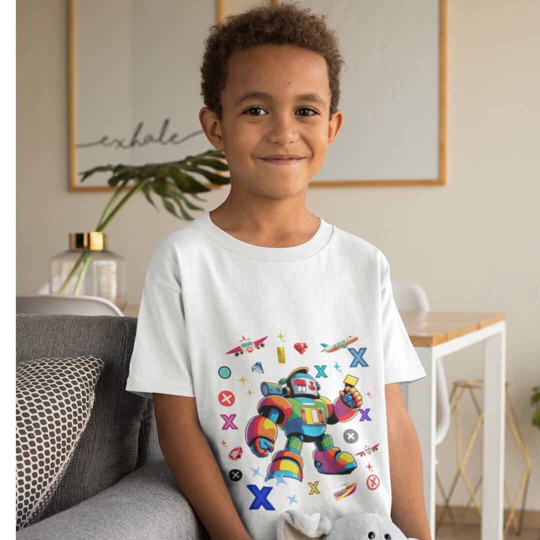 Baby Robot Tee, Colorful Robot Tee, Robot Lover Tee - Etsy