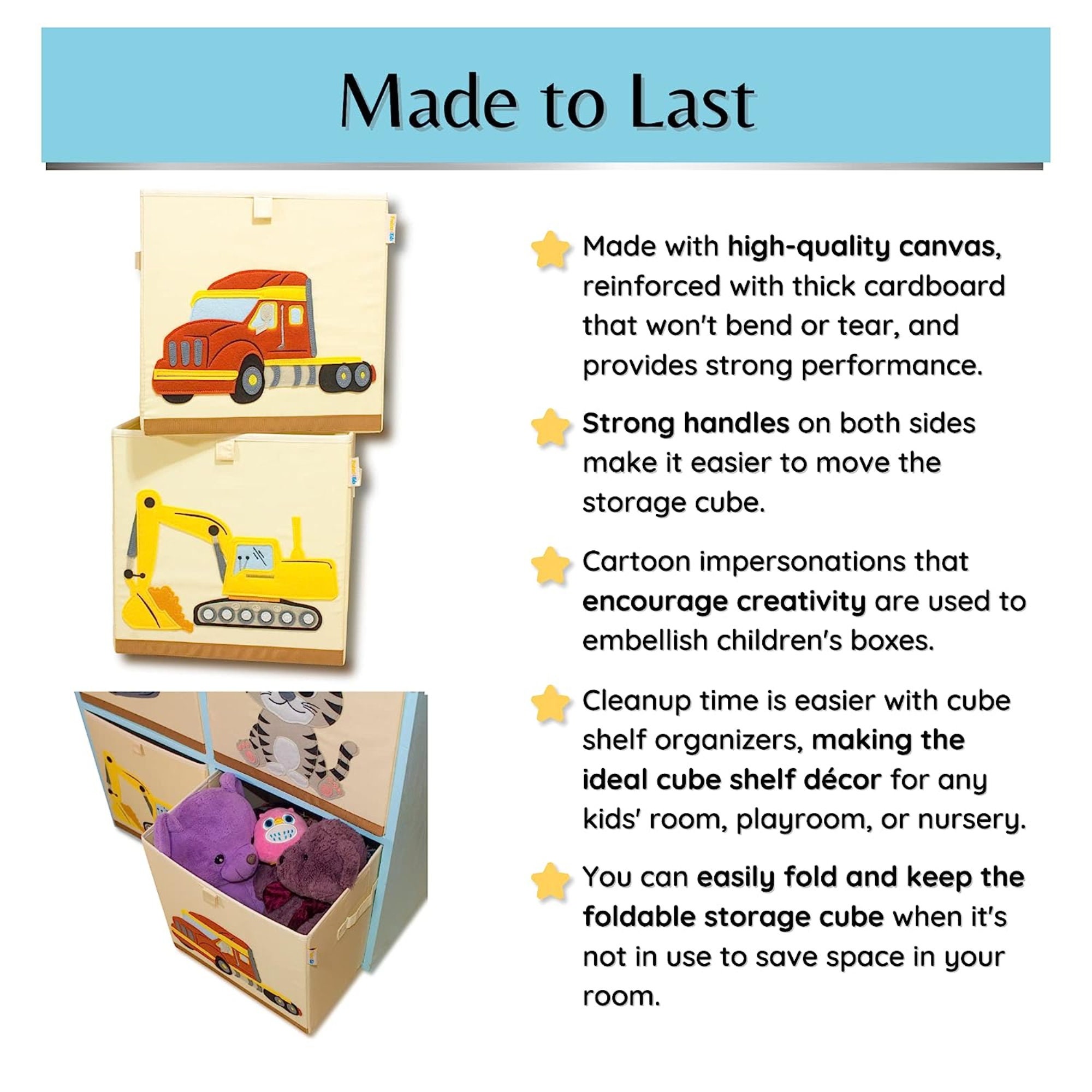 Product 4 Kids Collapsible Toy Storage Bin, Fabric Toy Box/chest ...