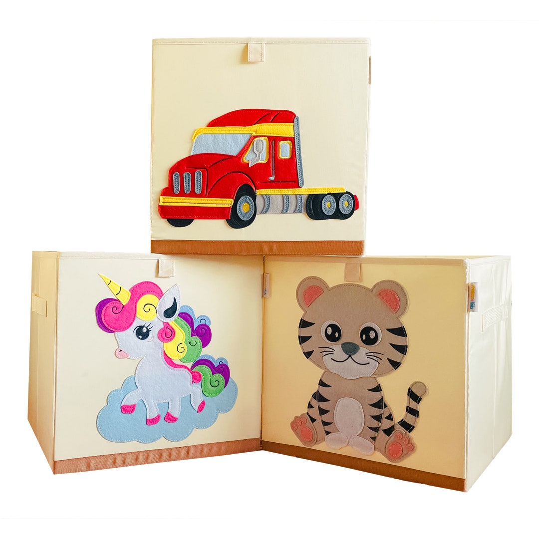 Rainbow Unicorn Toy Storage Bin – Collapsible Organizer for Kids ...