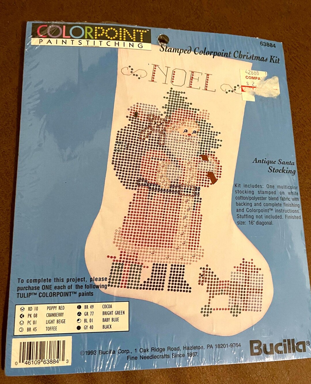 Vintage Bucilla Colorpoint Paint & Stitching Cross Stitch Christmas ...