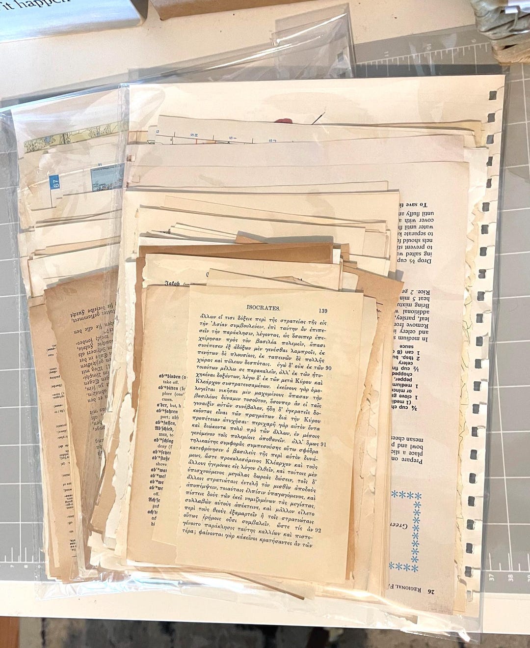 66 Vintage Antique Book Pages Variety for Junk Journal Making Ephemera ...