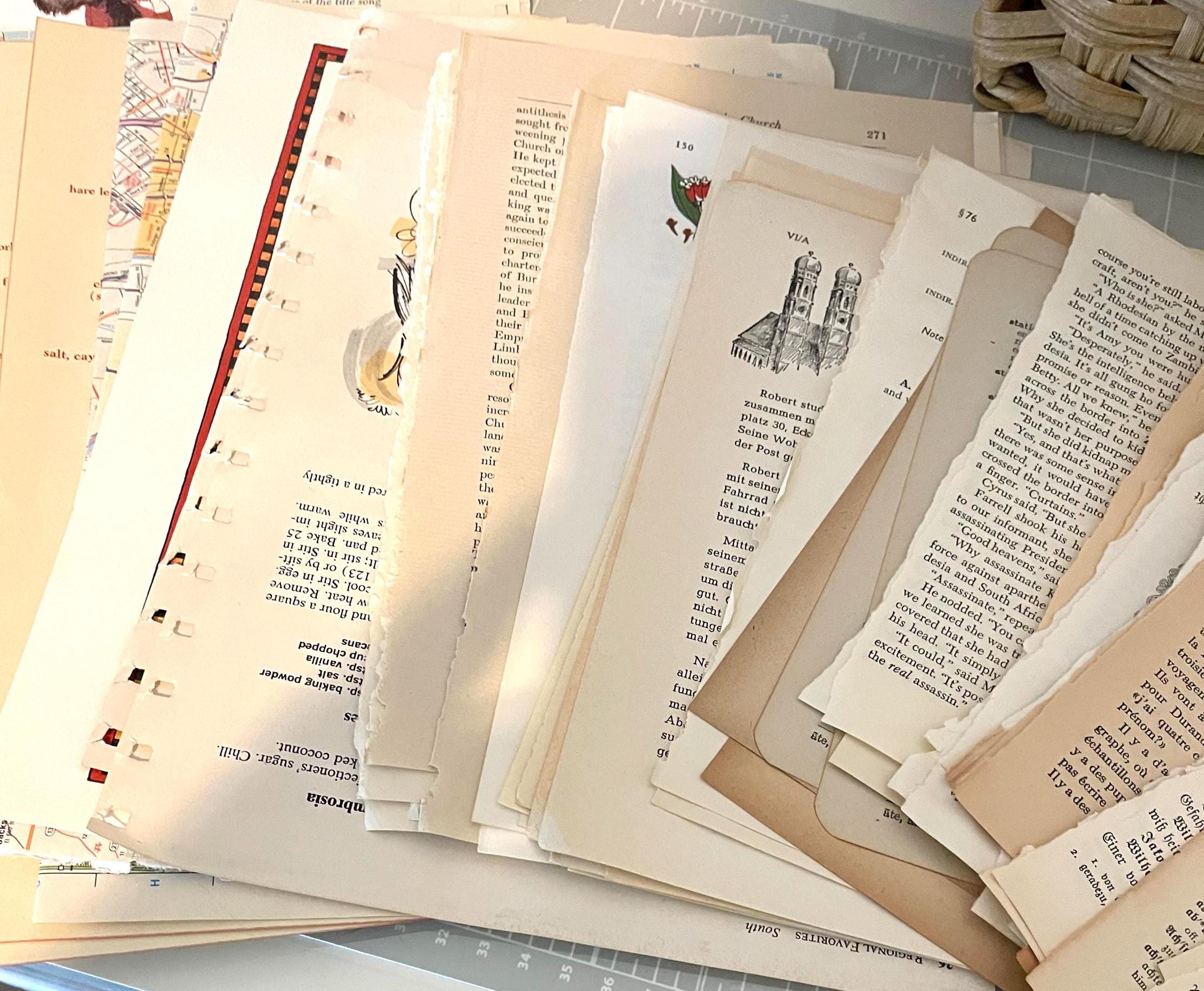 66 Vintage Antique Book Pages Variety for Junk Journal Making Ephemera ...