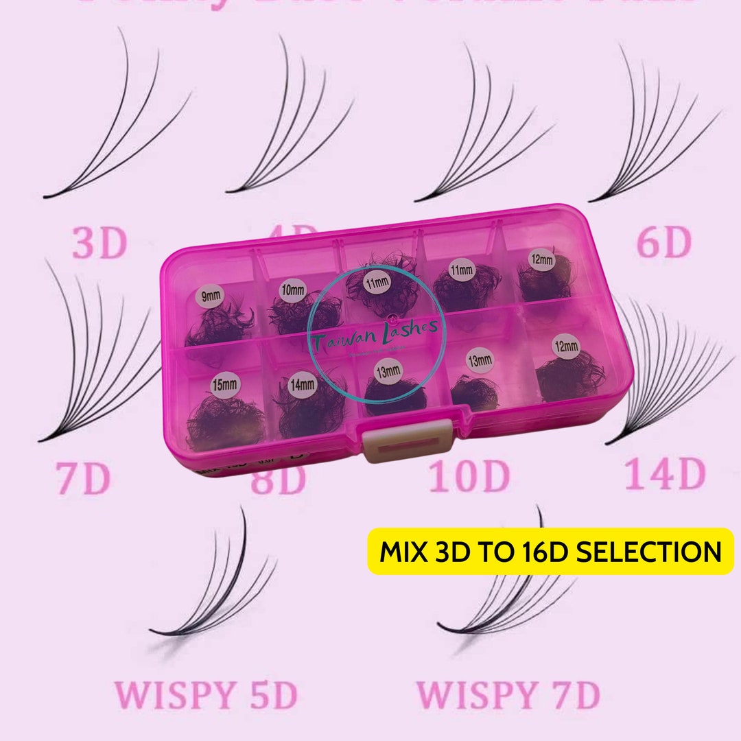 Mixed Lengths 16D 14D 12D 10D 8D Premade Fans Eyelash Extensions 1000 ...