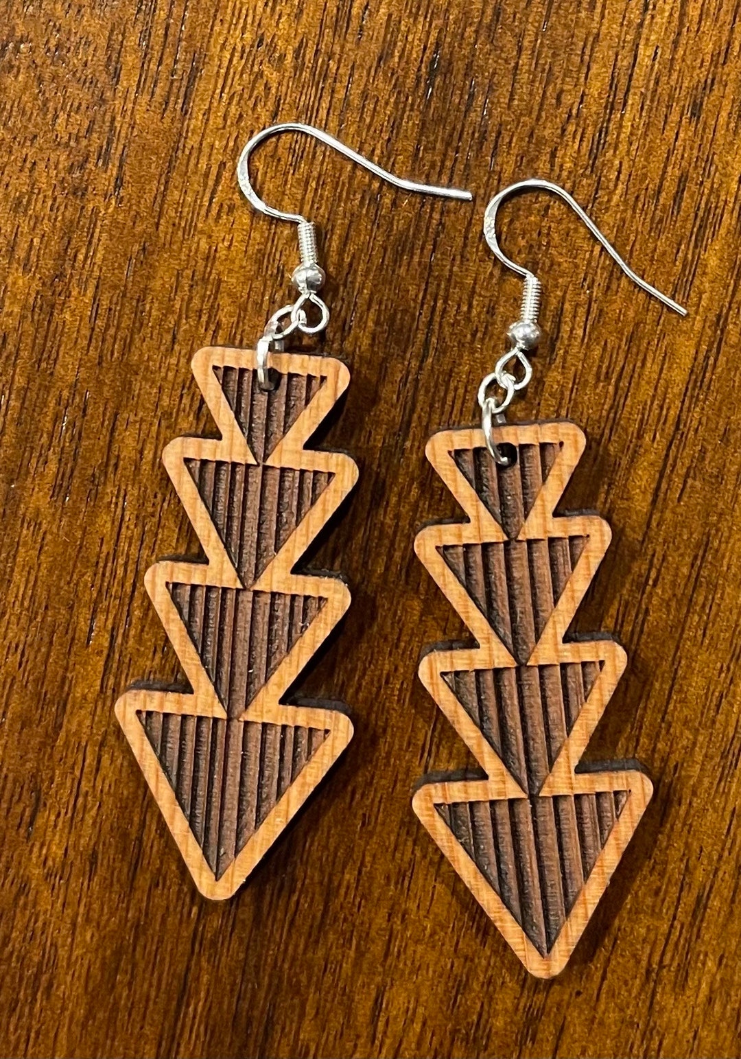 Redwood Earrings Native Sturgeon Design - Etsy