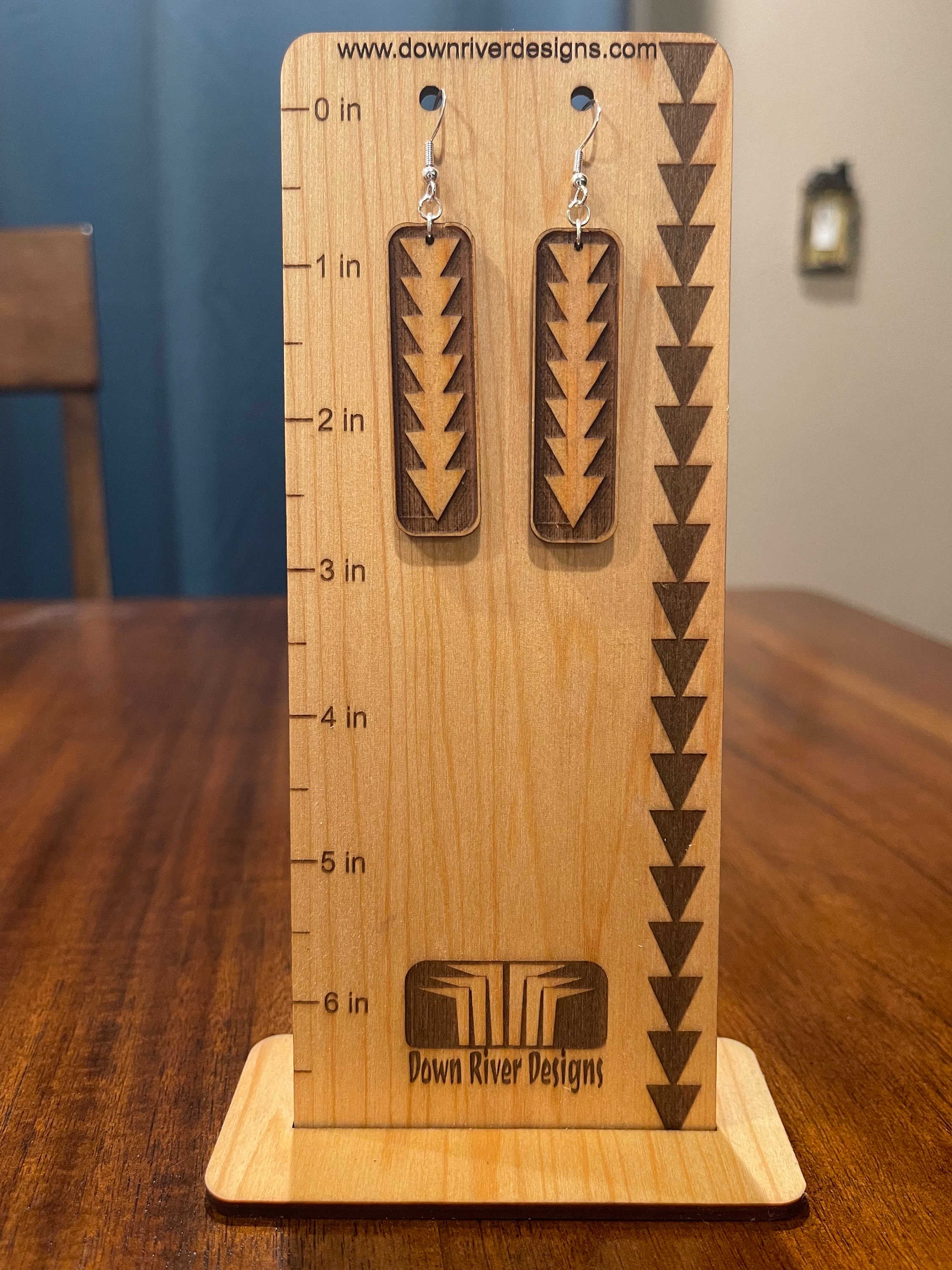 Native Sturgeon Back Design Cedar Earrings With Border - Etsy