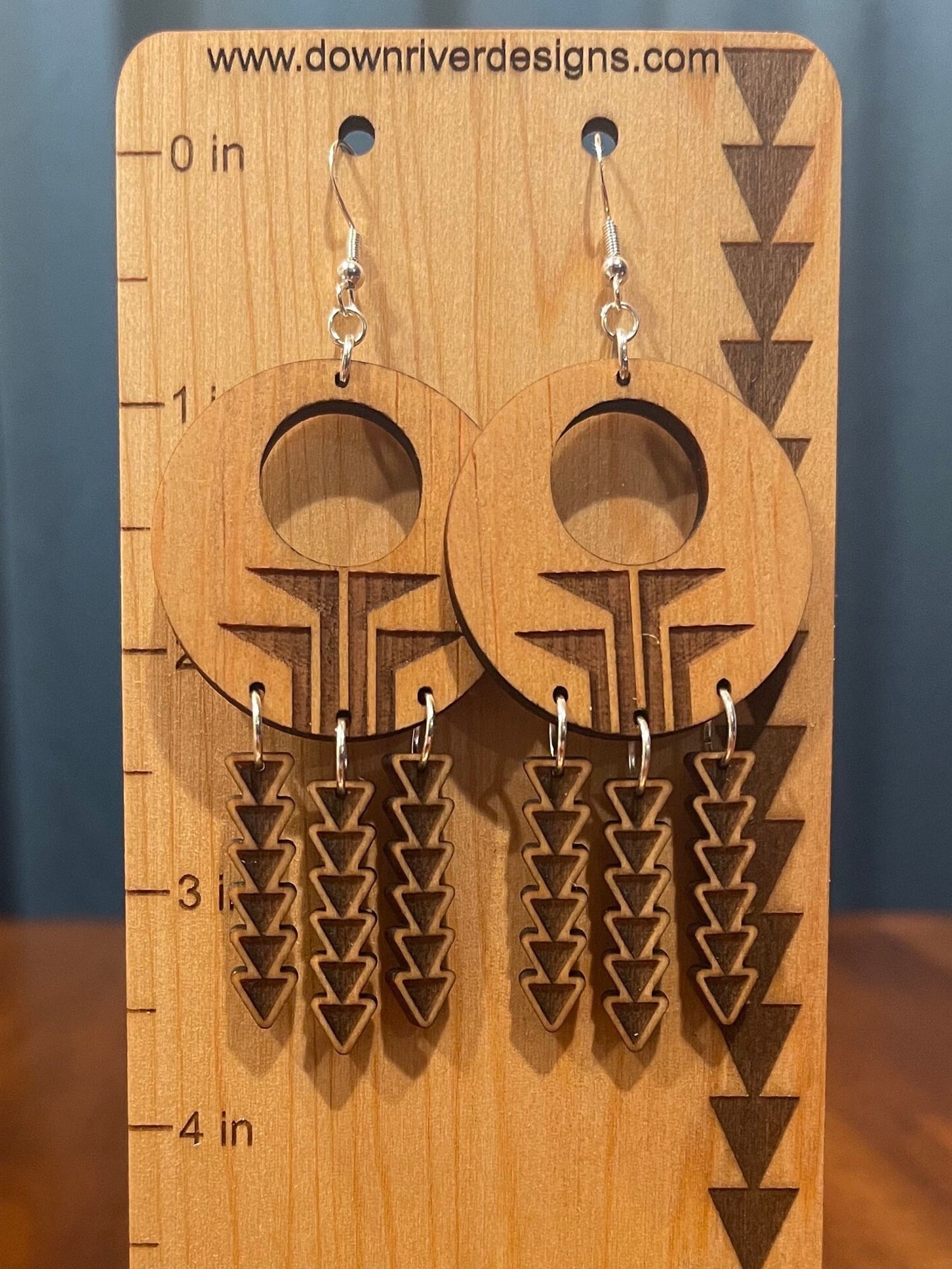 Cedar Earrings Native Frog Foot Design With Sturgeon Back Dangles Yurok ...