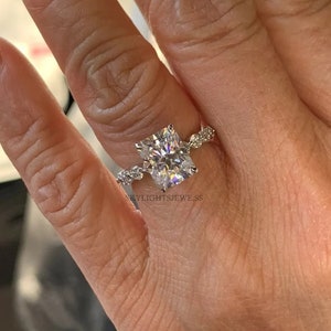 2.5 CT Radiant Cut Engagement Ring, 14K White Gold Ring, Wedding Ring ...