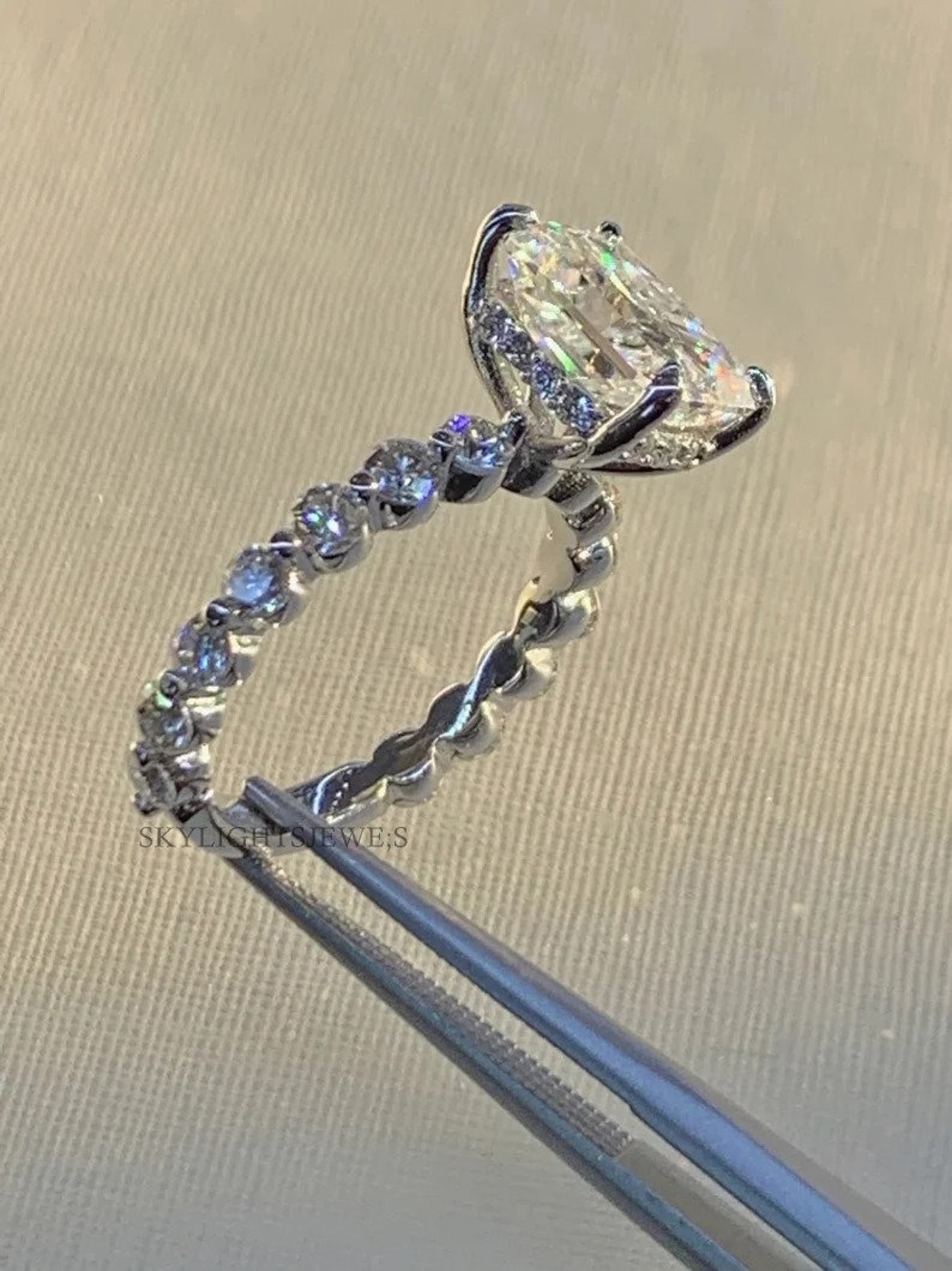 2.5 CT Radiant Cut Engagement Ring 14K White Gold Ring - Etsy