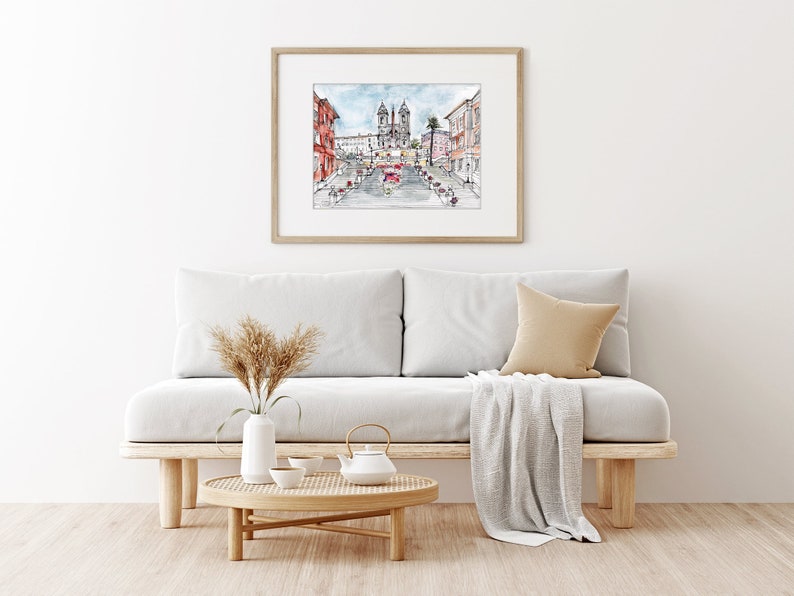 Rome Spanish Steps Printable | Watercolor Painting | Historical ...