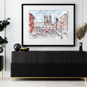 Rome Spanish Steps Printable | Watercolor Painting | Historical ...