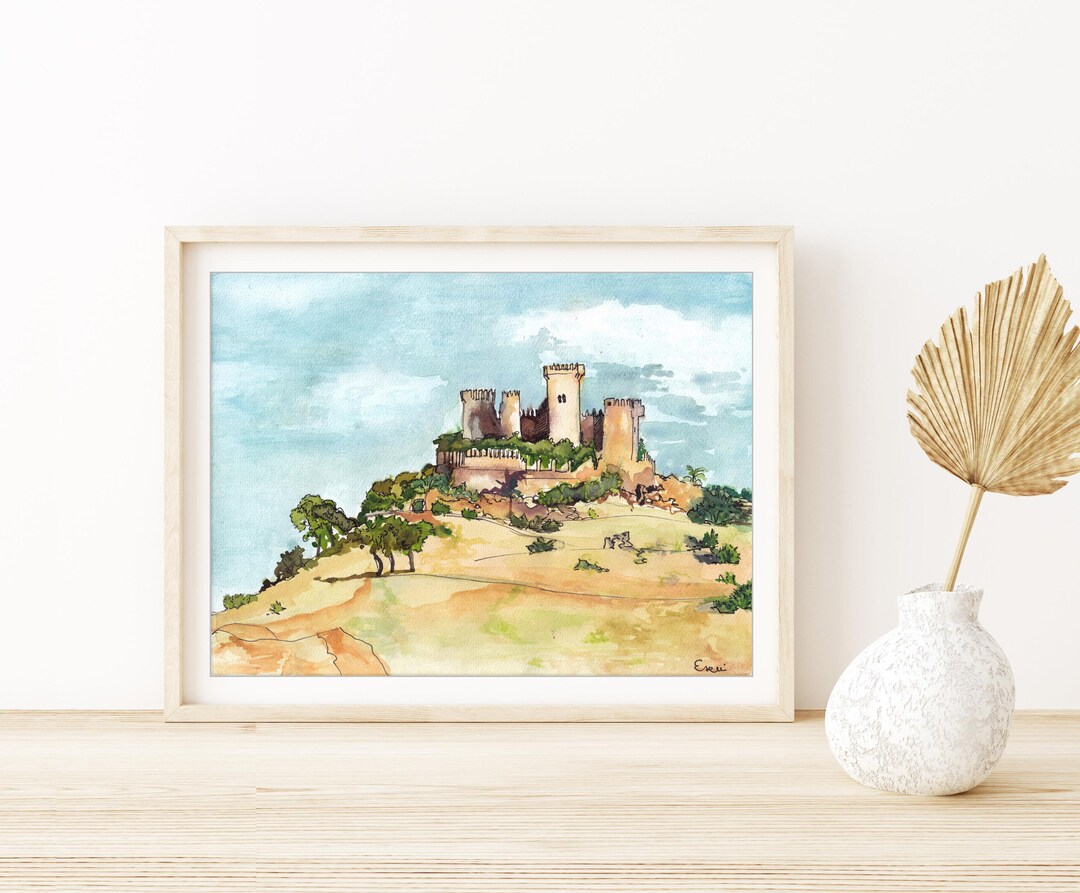 Sohail Castle Printable | Castillo De Malaga | Aquarelle Painting ...
