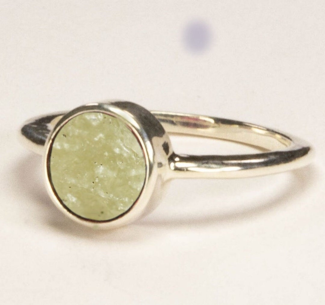Authentic Libyan Desert Glass Ring in Sterling Silver | Handmade Ring ...