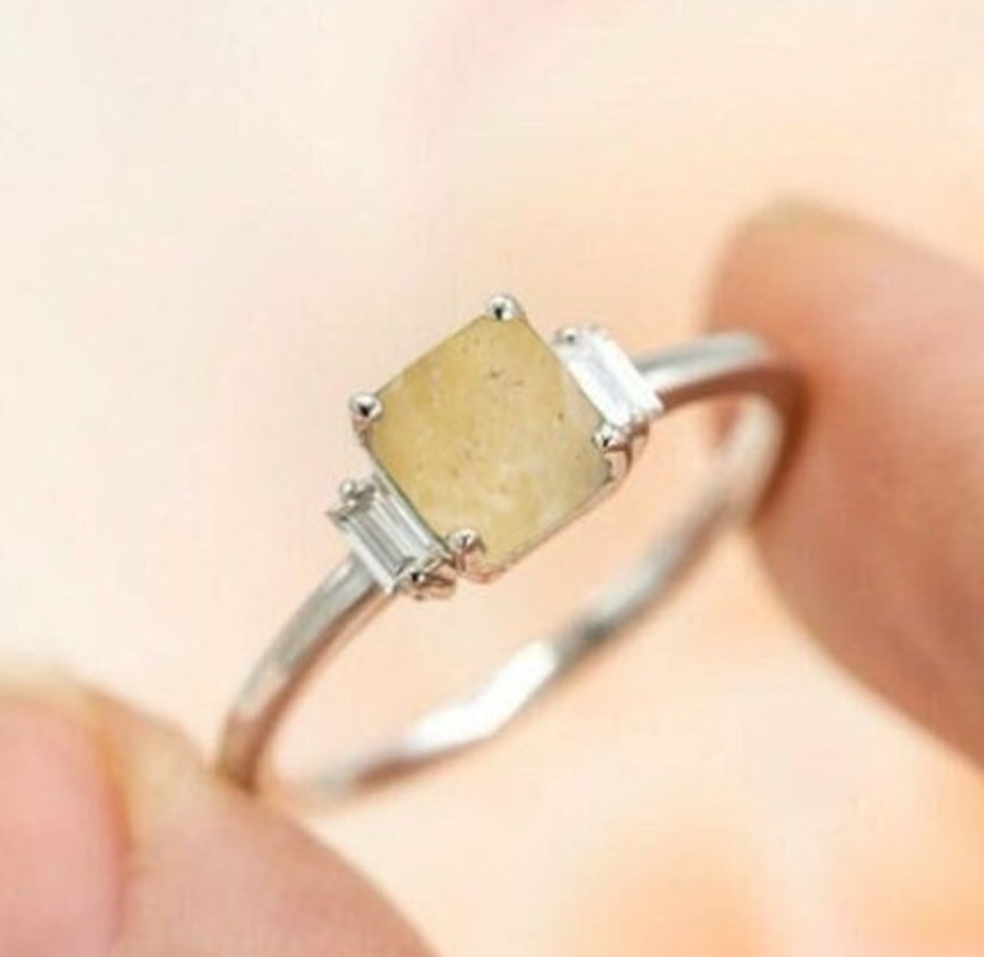 Authentic Libyan Desert Glass Ring in Sterling Silver | Engagement Ring ...