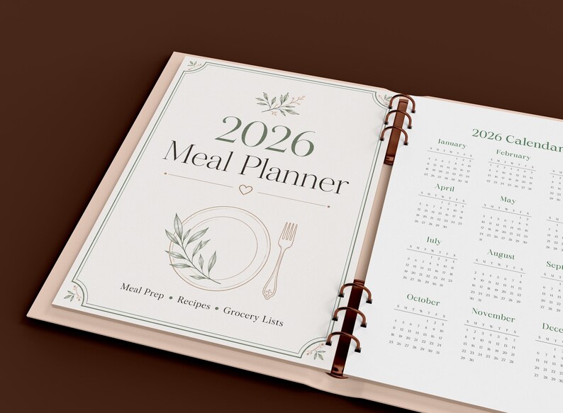 2026 Meal Planner Bundle, Editable Canva Template, Weekly & Monthly ...