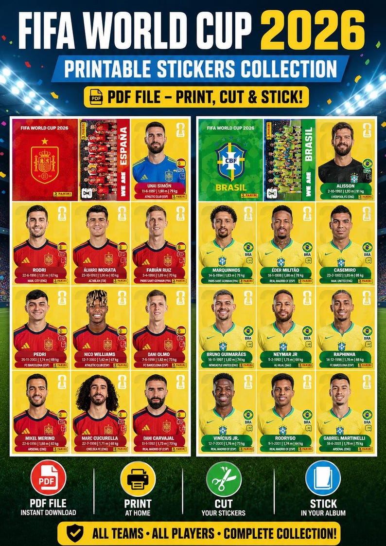 2026 World Cup Stickers PDF | 48 Teams All Stickers + Free Album ...
