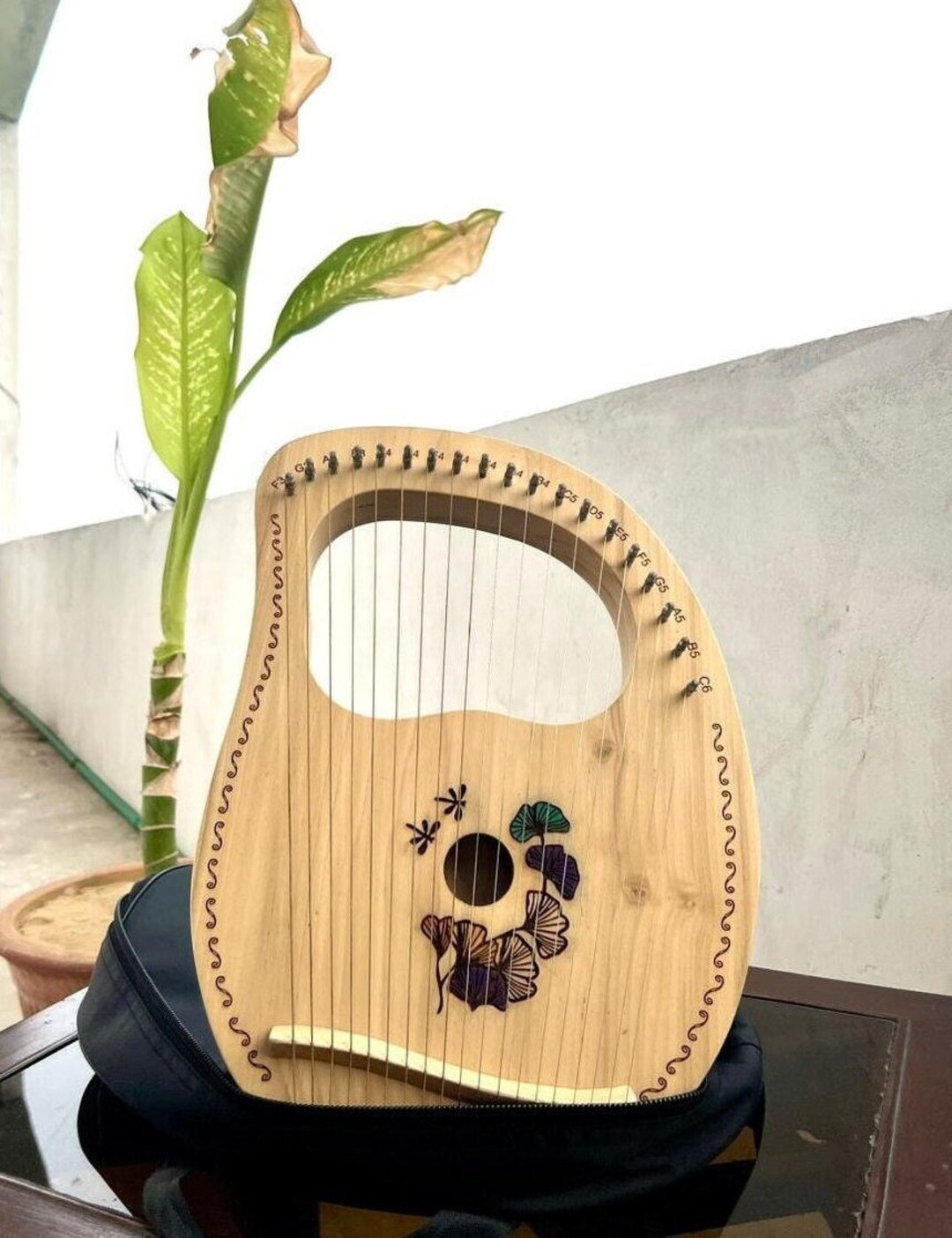 19 String Lyre Harp, Portable Wood Instrument for Kids and Adults A ...