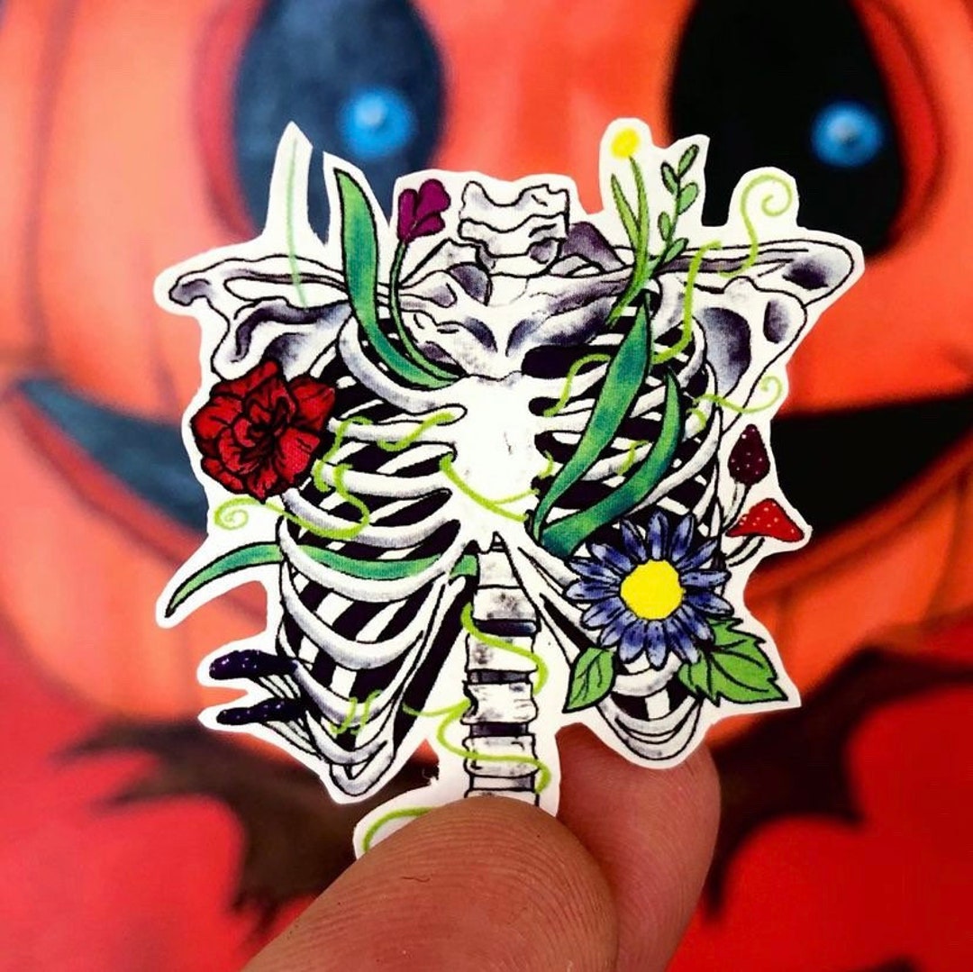 Floral Rib Cage Sticker - Etsy