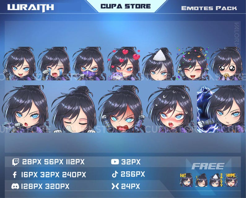 Apex Legends Wraith Emotes, Wraith Emotes // Twitch Emotes, Discord ...