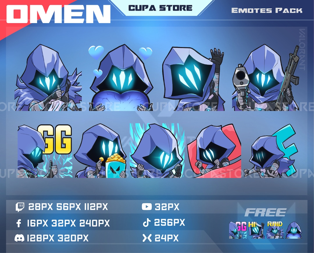 Omen Valorant Emotes: Twitch/discord/youtube Emotes (digital Download ...