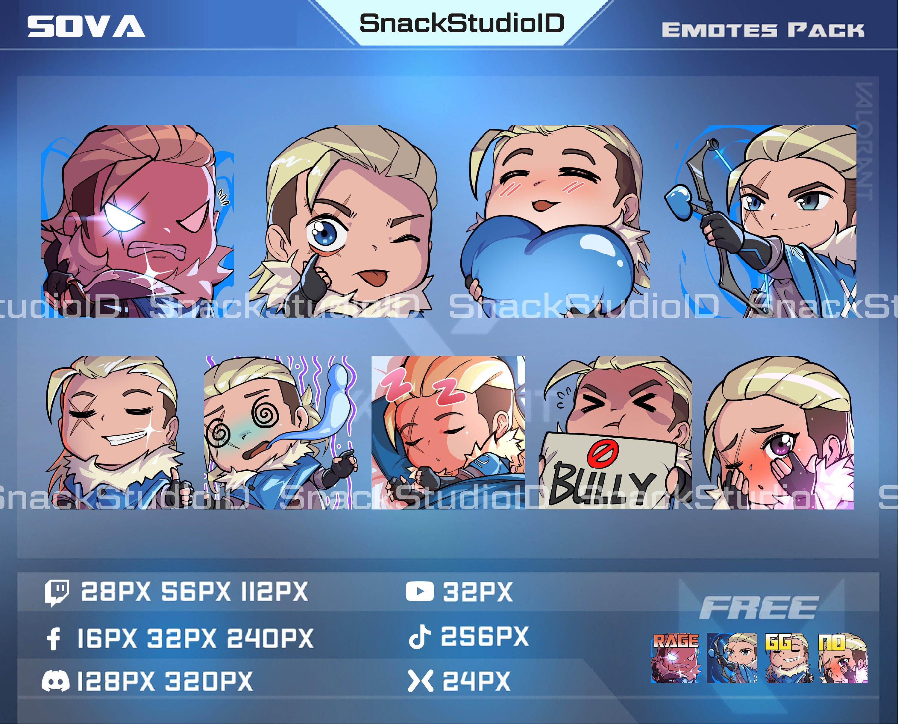 Sova Valorant Emotes, Sova Emotes // Twitch Emotes, Discord Emotes ...