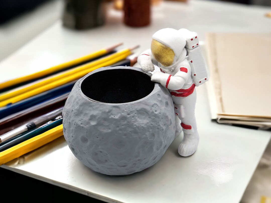Astronaut Pen Holder, Astronaut Key Chain Gift, 3D Printer, PLA ...