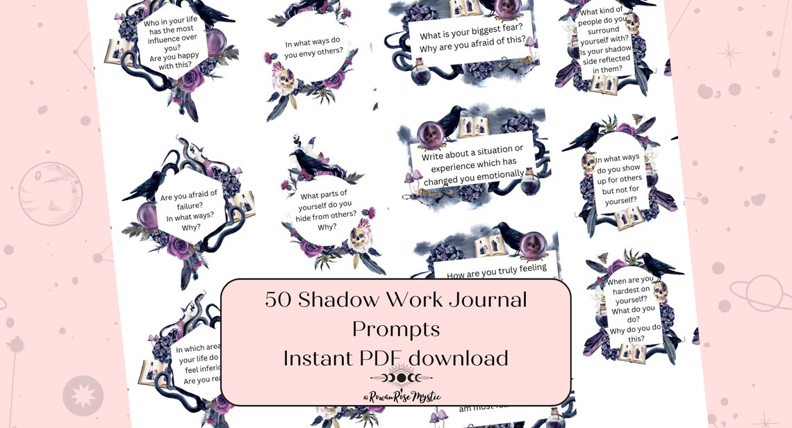 50 Shadow Journal Prompts Printable PDF - Etsy
