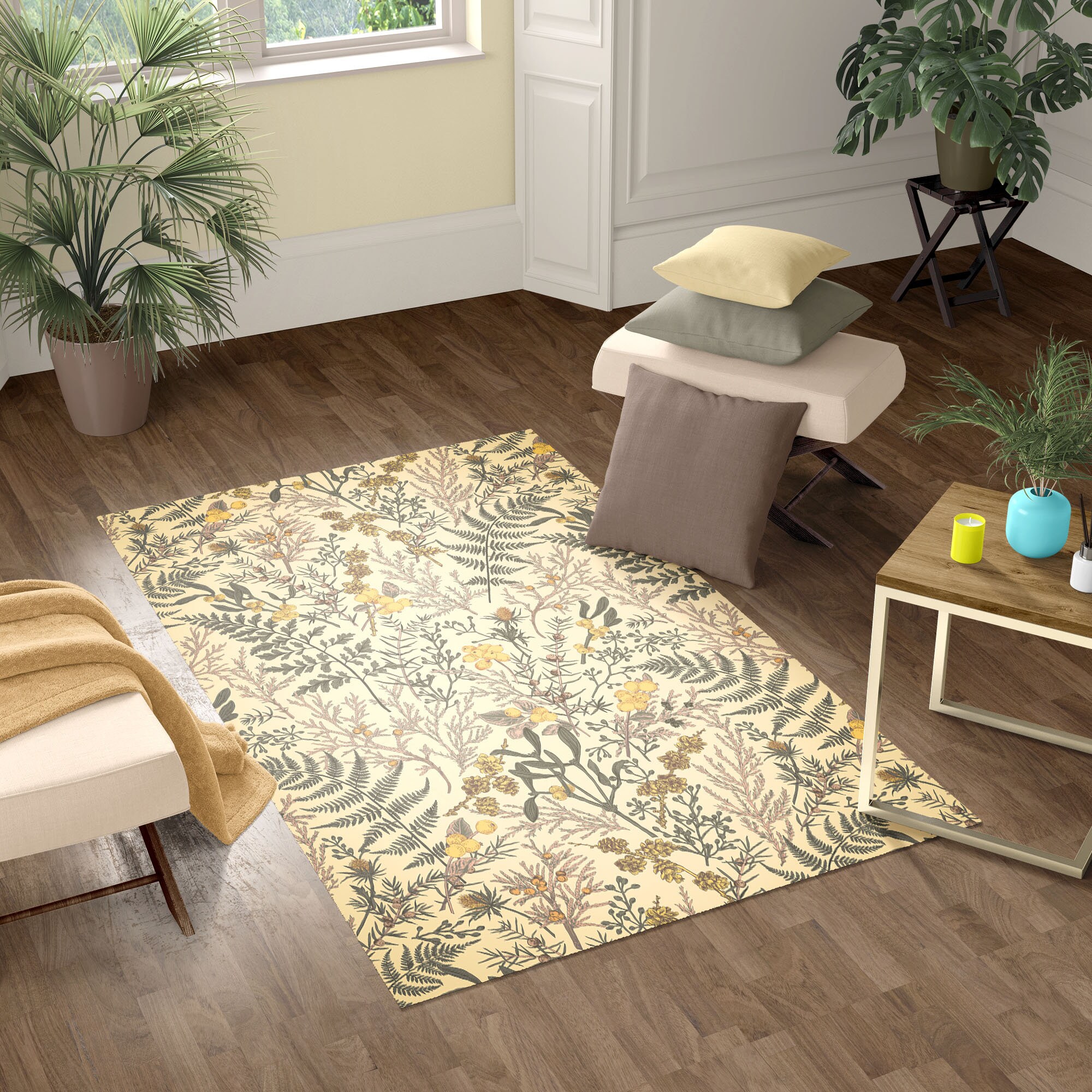 Chamois Color Forest Vintage Vinyl Rug. High Density Floor Mat ...