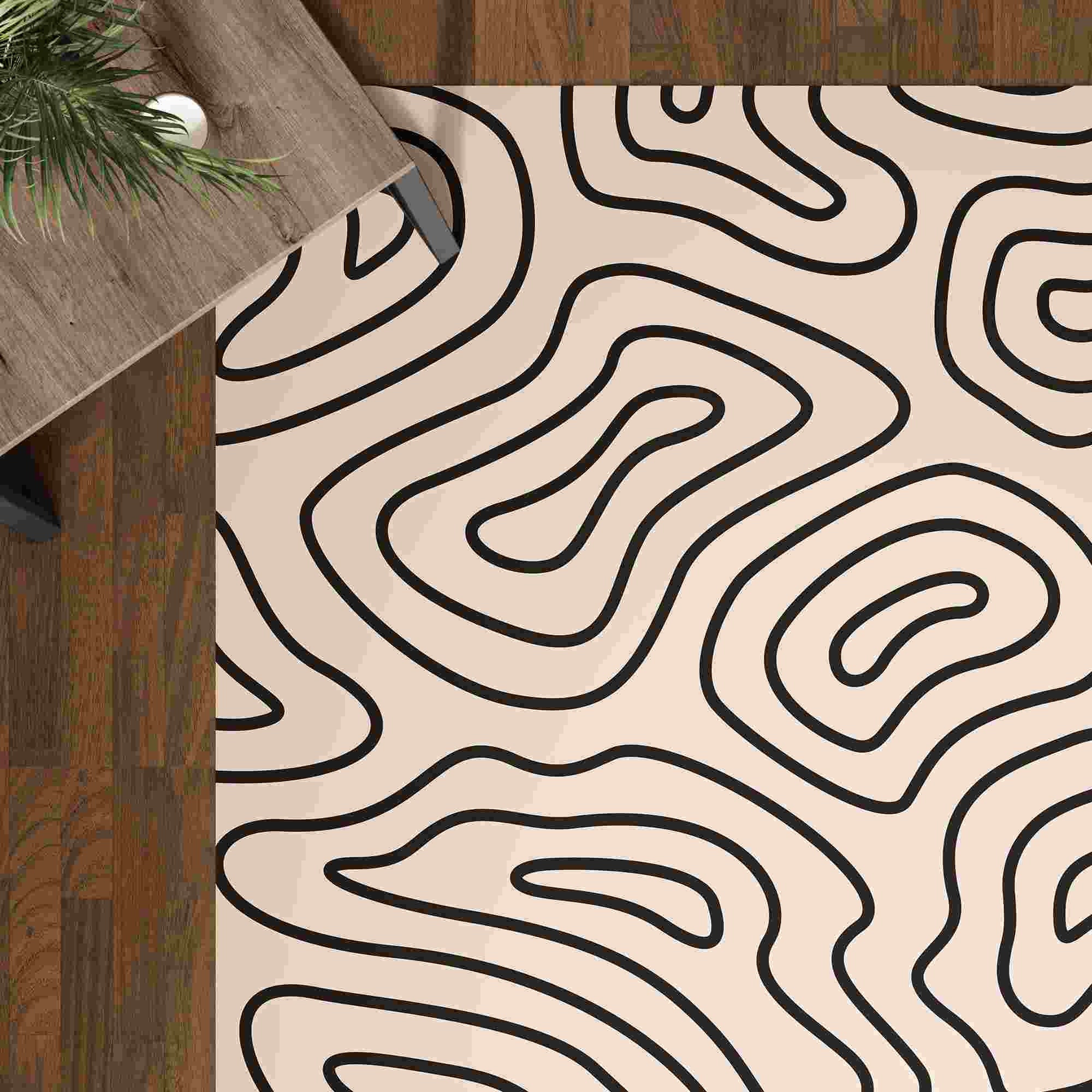 Abstract Figures Vinyl Rug. High Density Floor Mat. Decorative Vinyl ...