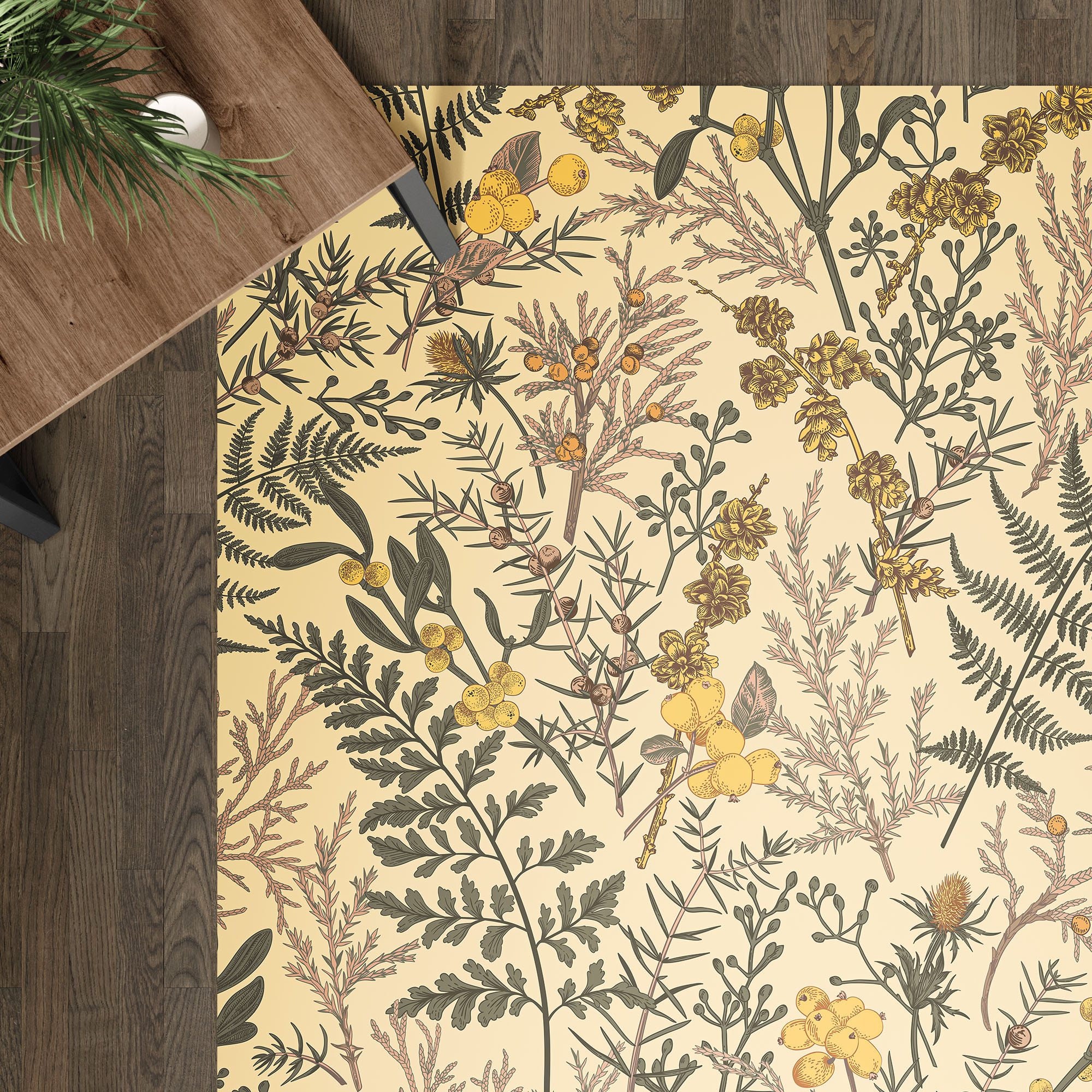 Chamois Color Forest Vintage Vinyl Rug. High Density Floor Mat ...