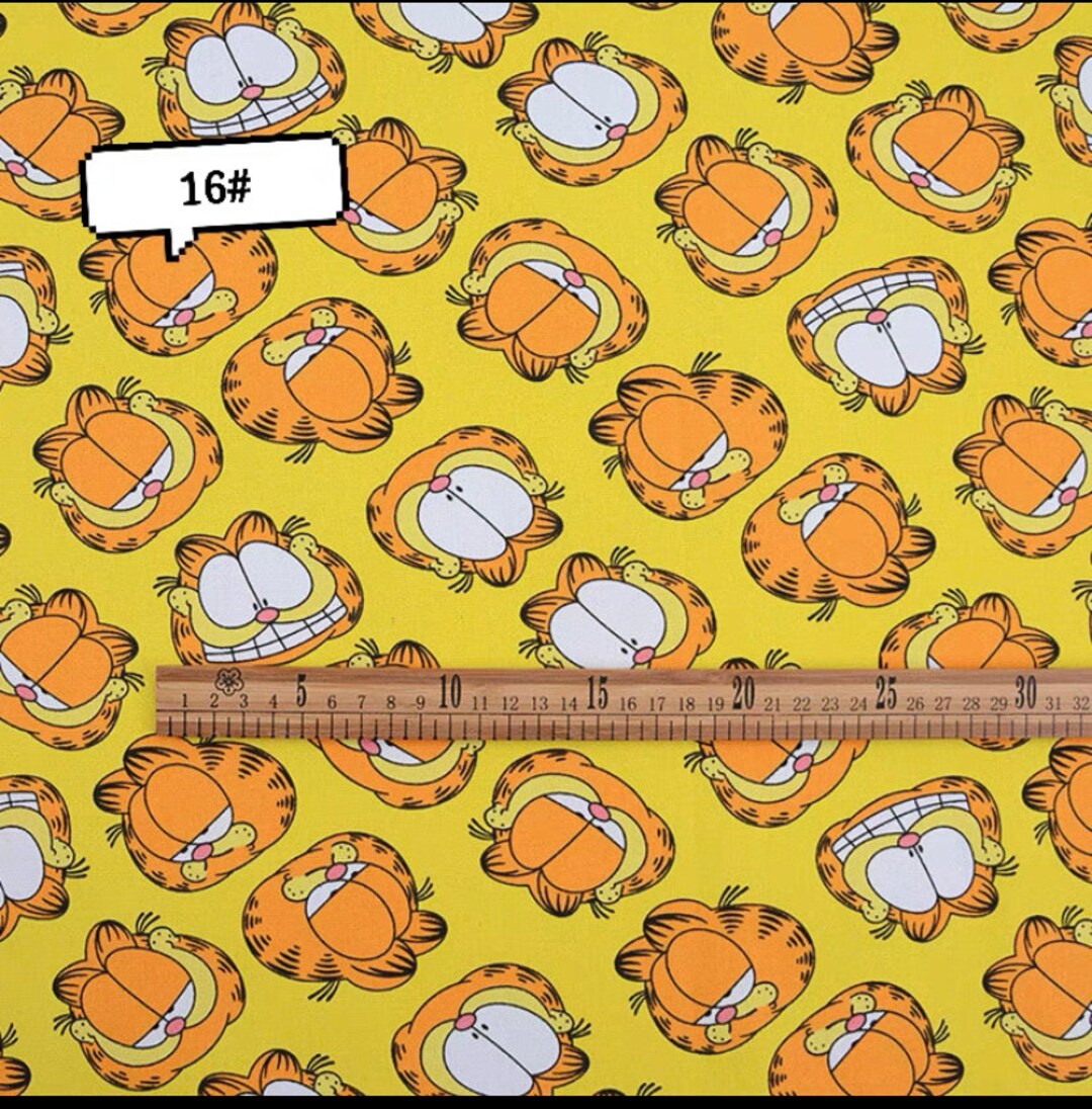 Cartoon Garfield Canvas Fabric , DIY Table Cloth, Curtain - Etsy