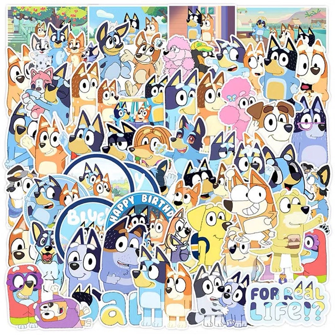 100pc Bluey Vinyl Stickers , Water Bottle Decals - Etsy