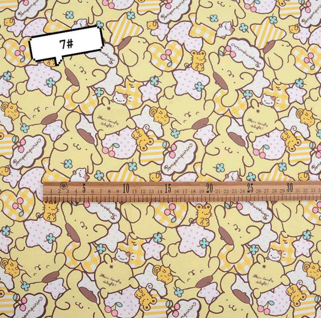 Cartoon Pompompurin Laminated Fabric , DIY Table Cloth, Curtain, Face ...