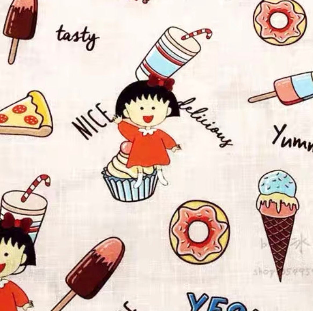 Cartoon Chibi Maruko Chan Cotton Fabric - Etsy