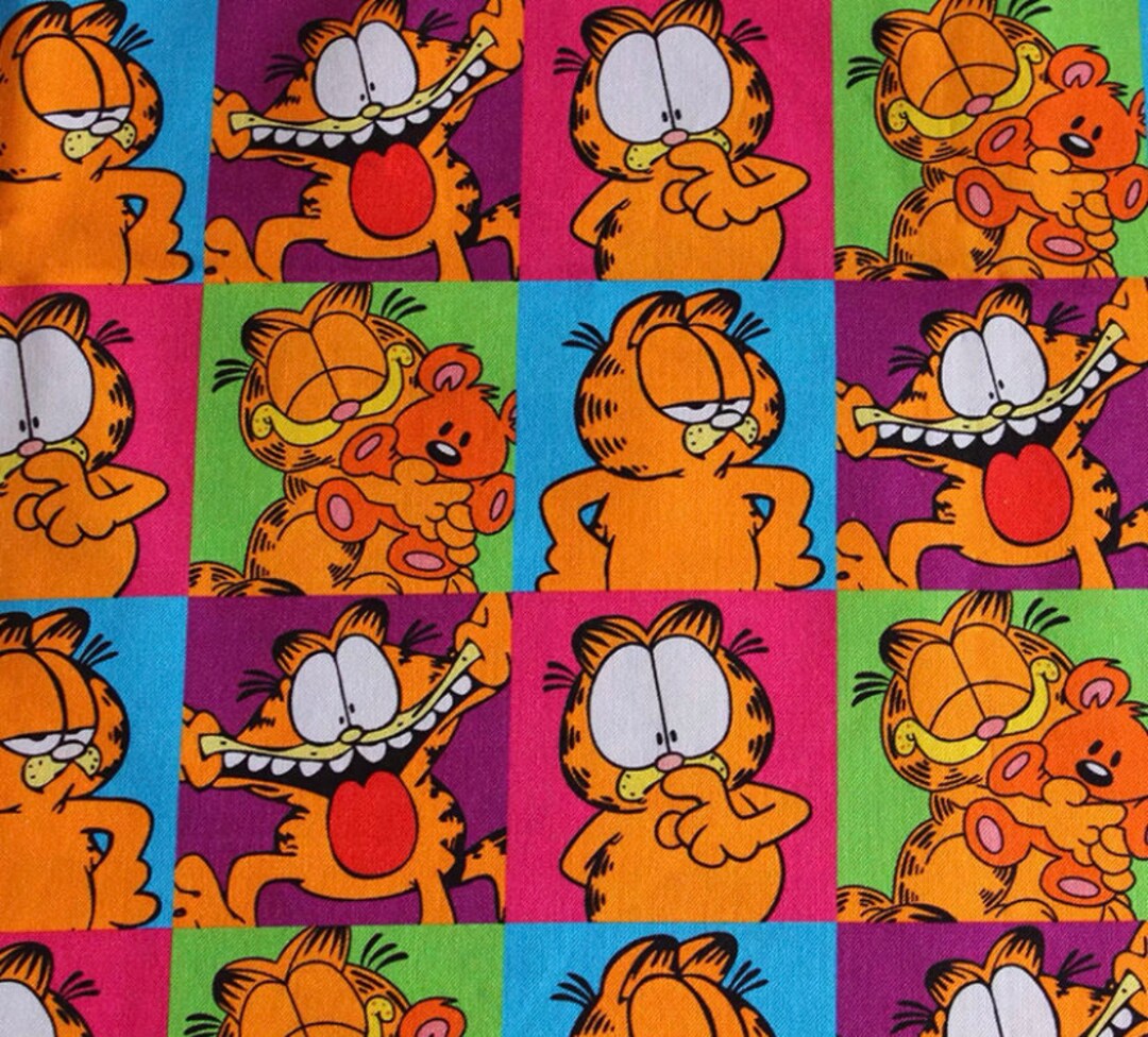 Cute Cartoon Garfield Cotton Fabric , DIY - Etsy