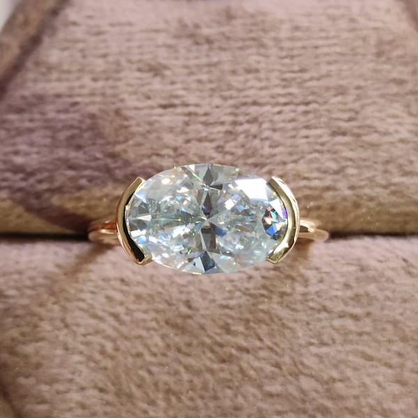 Large East to West Engagement Ring - Etsy UK