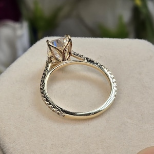 Vintage Tulip Setting Engagement Ring, Radiant Cut Cathedral Set ...