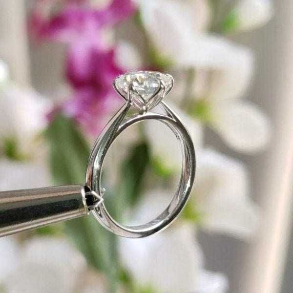 Cathedral Setting Engagement Ring Set - Etsy