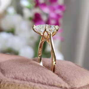 Pear Shaped Tulip Set Engagement Ring 14k Yellow Gold 3ct Pear ...