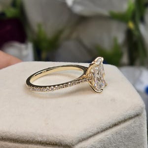 Vintage Tulip Setting Engagement Ring, Radiant Cut Cathedral Set ...
