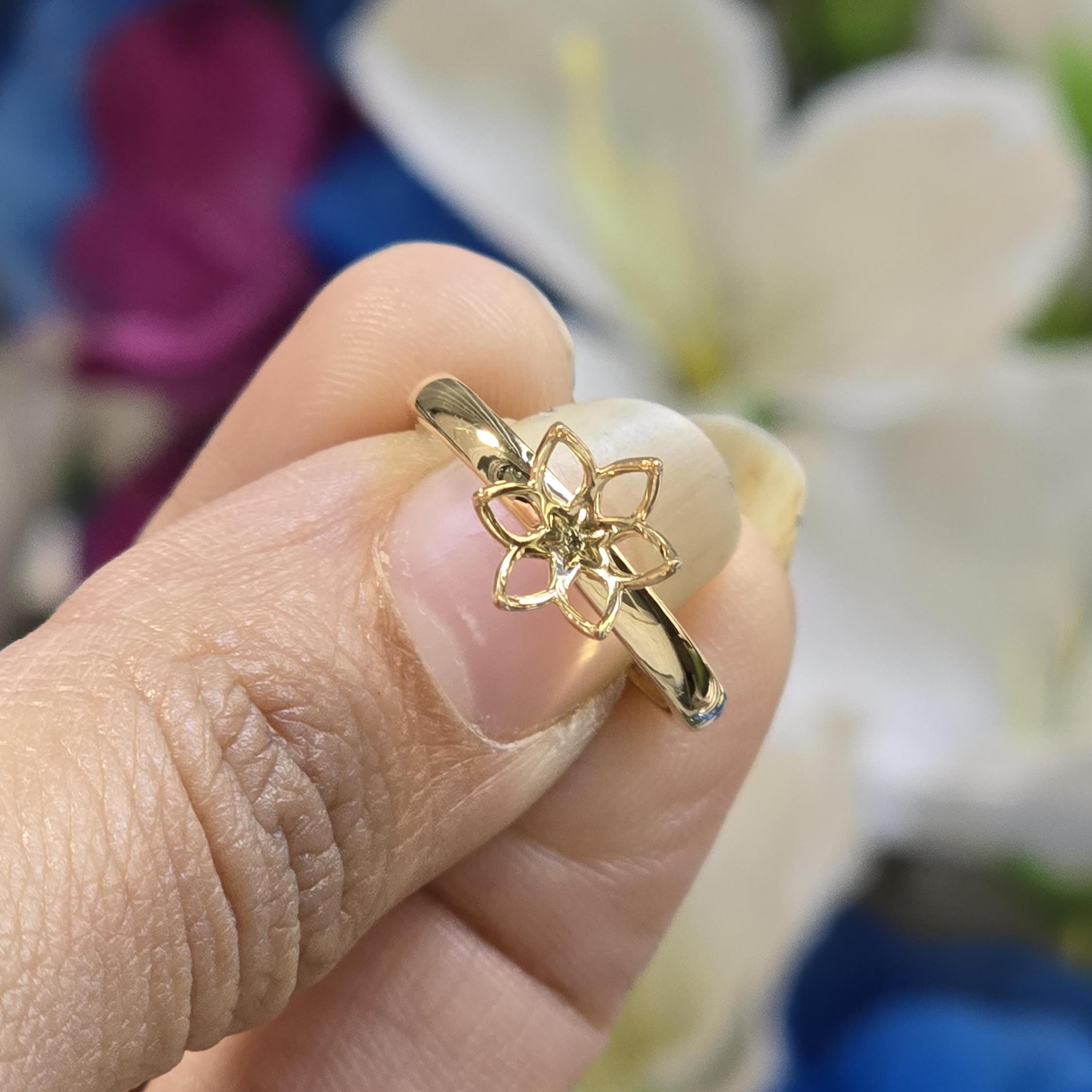 Vintage Tulip Set Engagement Ring, Semi Mount Ring Setting for Your ...