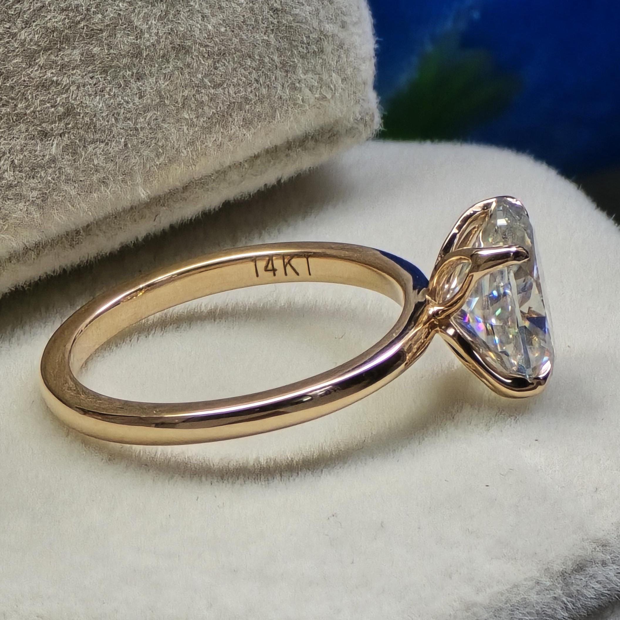 Tulip Setting 2CT Oval Cut Engagement Ring, Oval Solitaire Moissanite ...