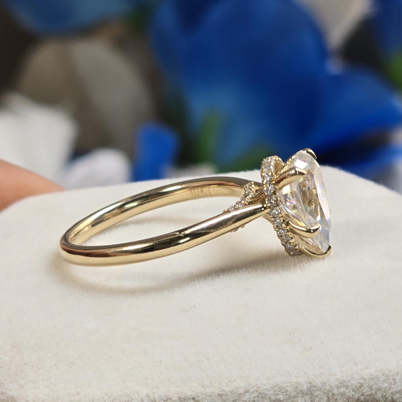 Vintage Cathedral Setting Engagement Ring, Pear Shaped Moissanite With ...