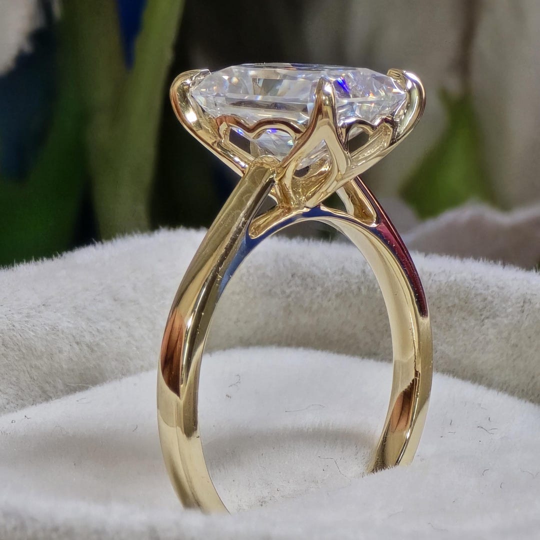 Antique Tulip Set Engagement Ring Vintage 14k Gold Cathedral Setting ...