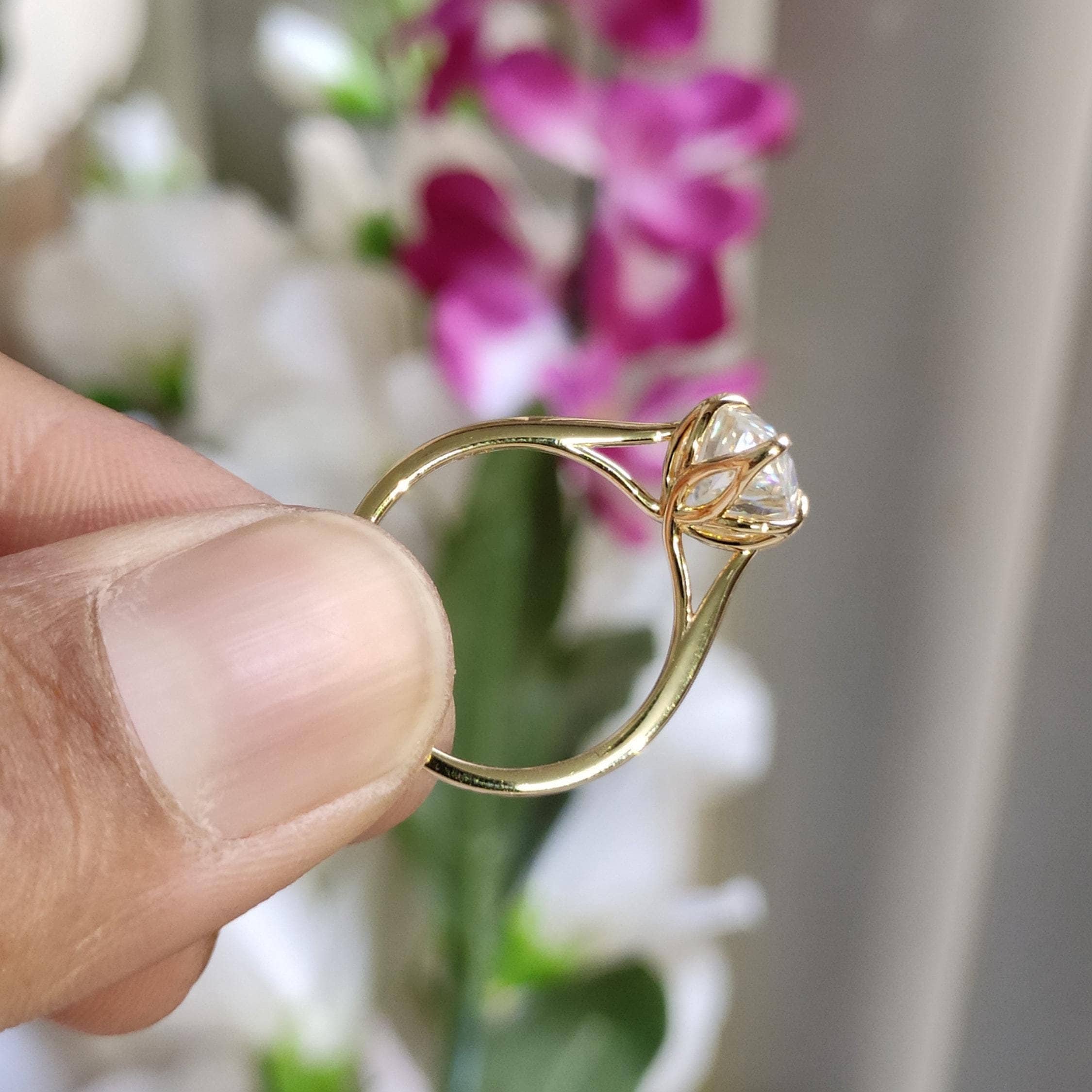 Pear Shaped Tulip Set Engagement Ring 14k Yellow Gold 3ct Pear ...