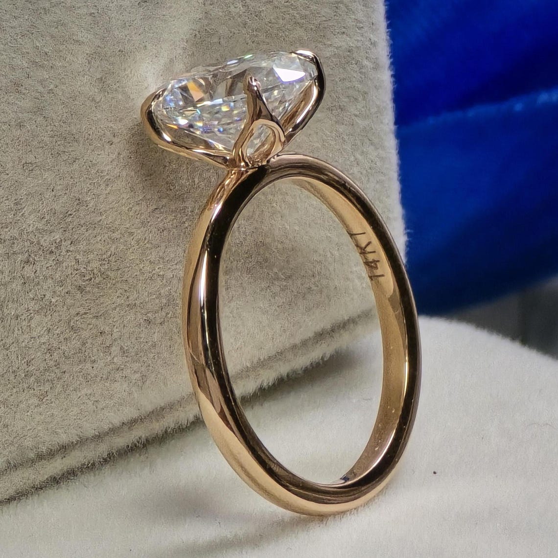 Tulip Setting 2CT Oval Cut Engagement Ring, Oval Solitaire Moissanite ...
