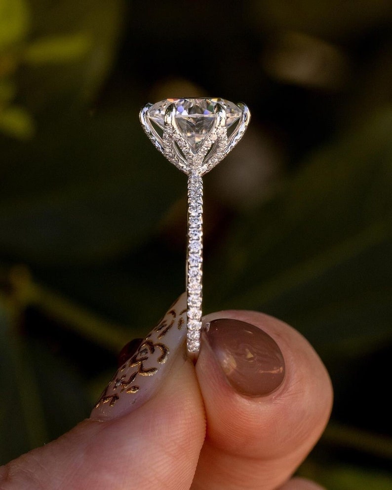 Vintage Tulip Engagement Ring 14k Gold Flower Basket Ring Petal Prong ...