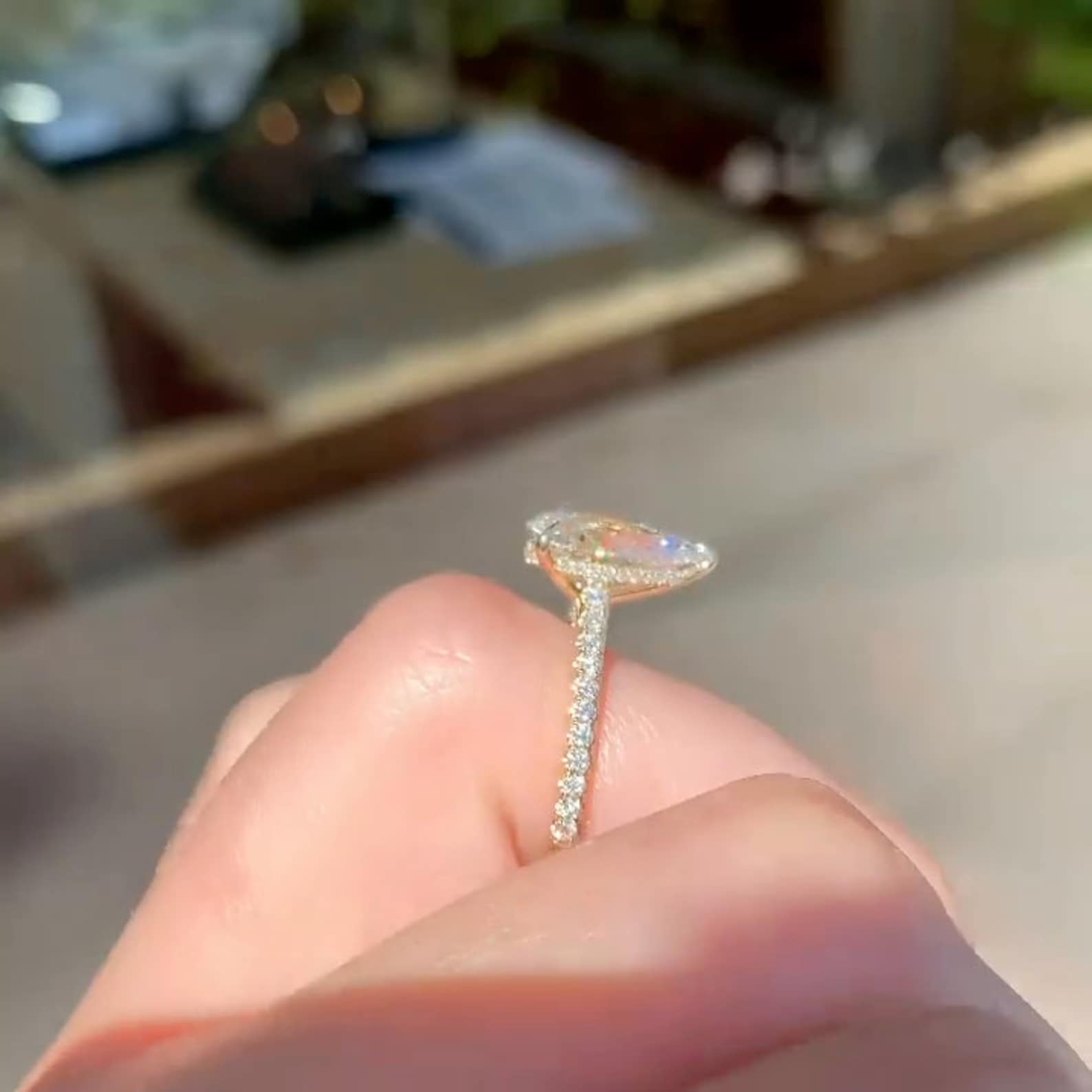 2ct Pear Shaped Hidden Halo Moissanite Engagement Ring - Etsy