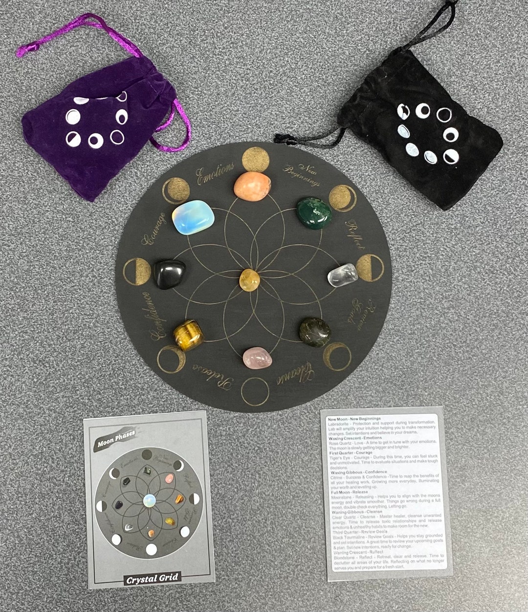 Crystal Moon Grid for Intention Setting and Releasing, Citrine ...